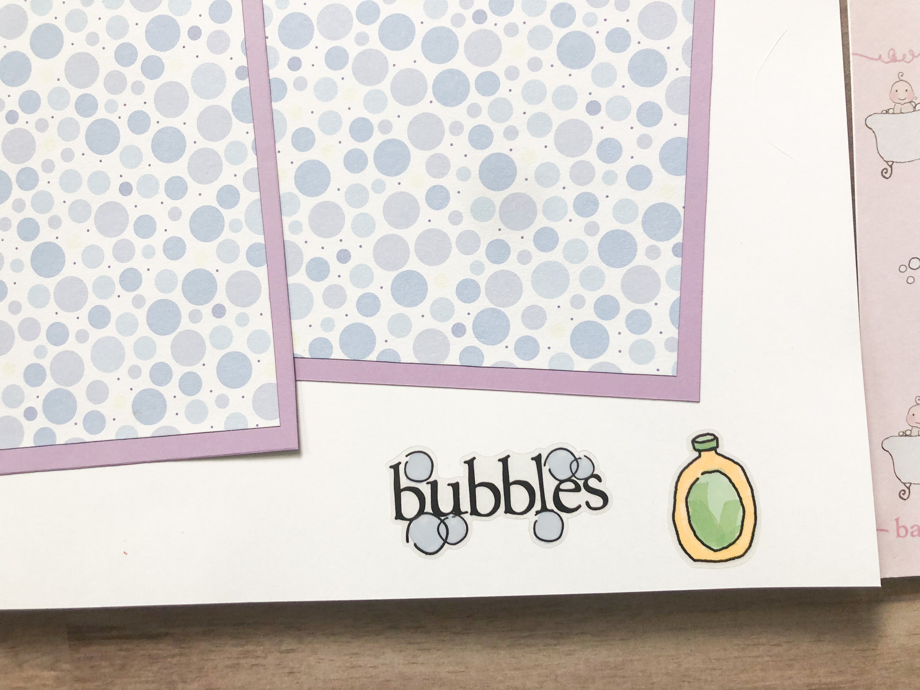 Premade Baby Girl Bath Scrapbook Layout Baby Girl Scrapbook - Etsy