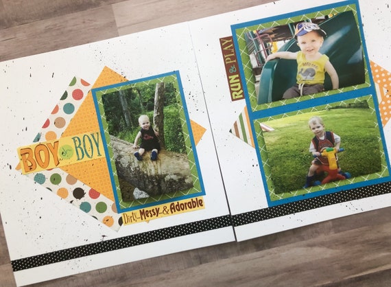 Boy Scrapbook Pages Boy Scrapbook Layout Boy Pages 12 by - Etsy