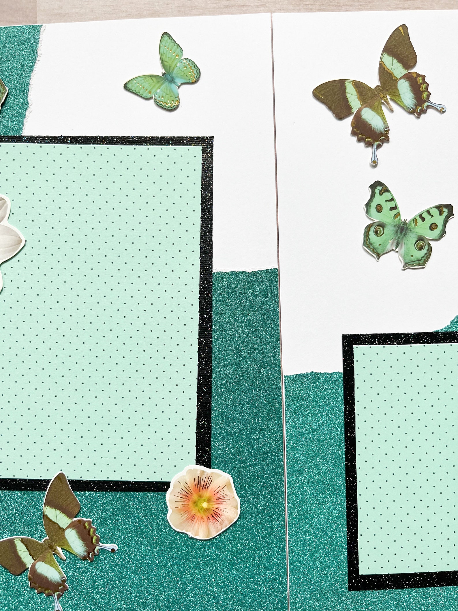 Butterfly Scrapbook Layouts - 12 by 12 Family Scrapbook Pages - Premade ...