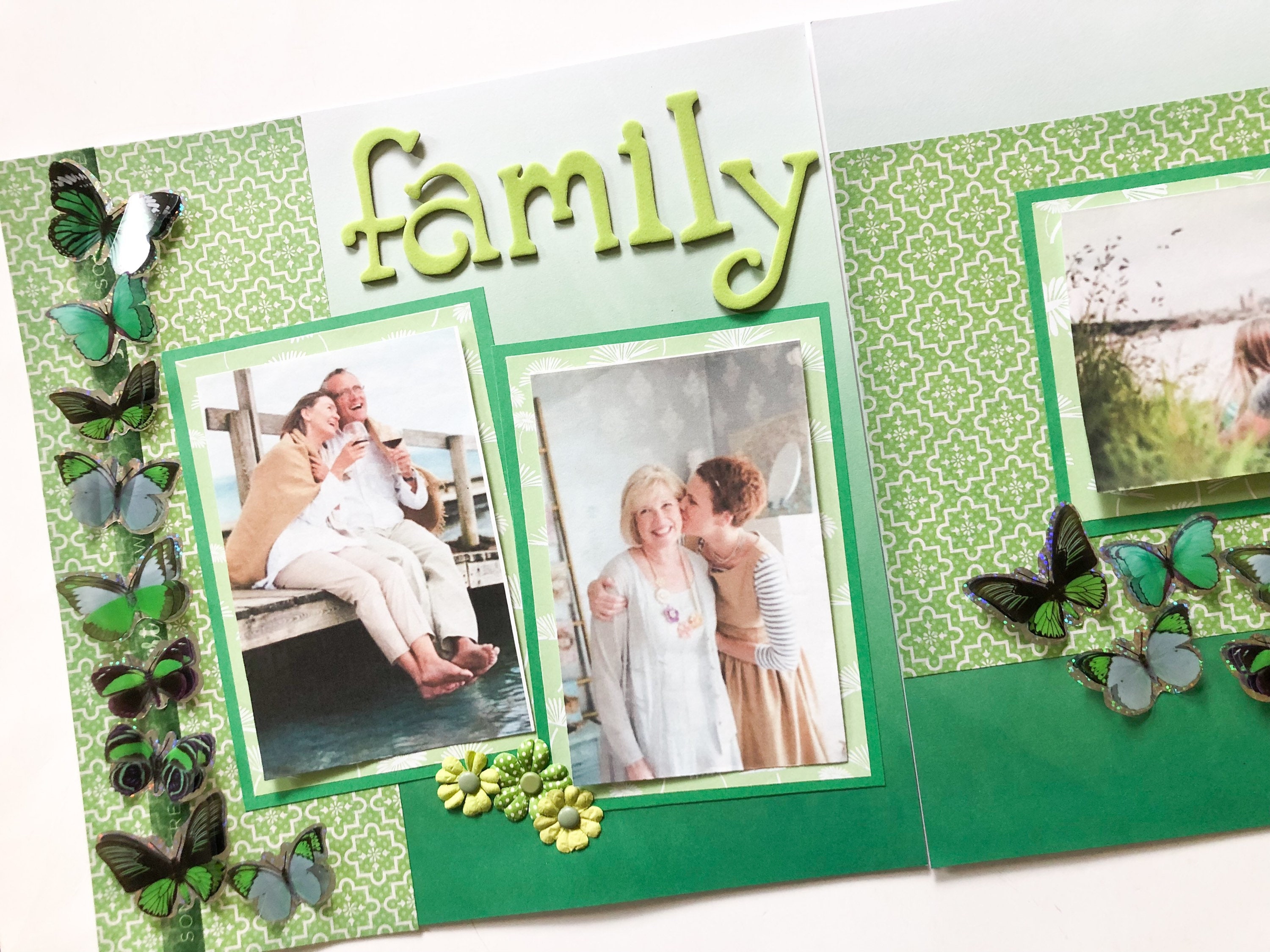 Butterfly Scrapbook Layouts 12 by 12 Heritage Scrapbook Pages Premade ...