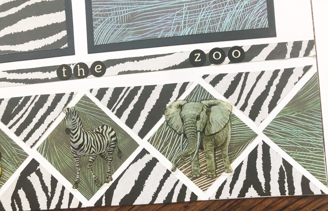 Premade Zoo Trip Scrapbook Pages Zoo Scrapbook Layouts - Etsy