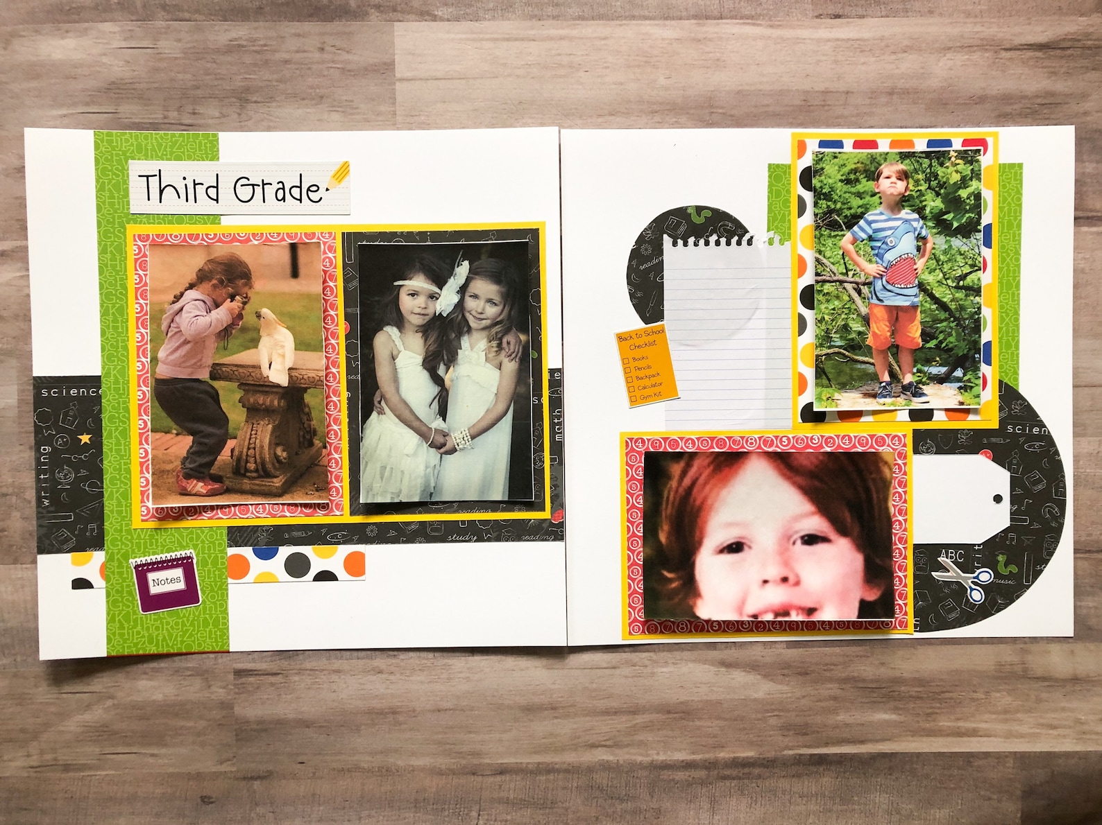 Third Grade Scrapbook Pages Back to School Layout Premade Third Grade ...