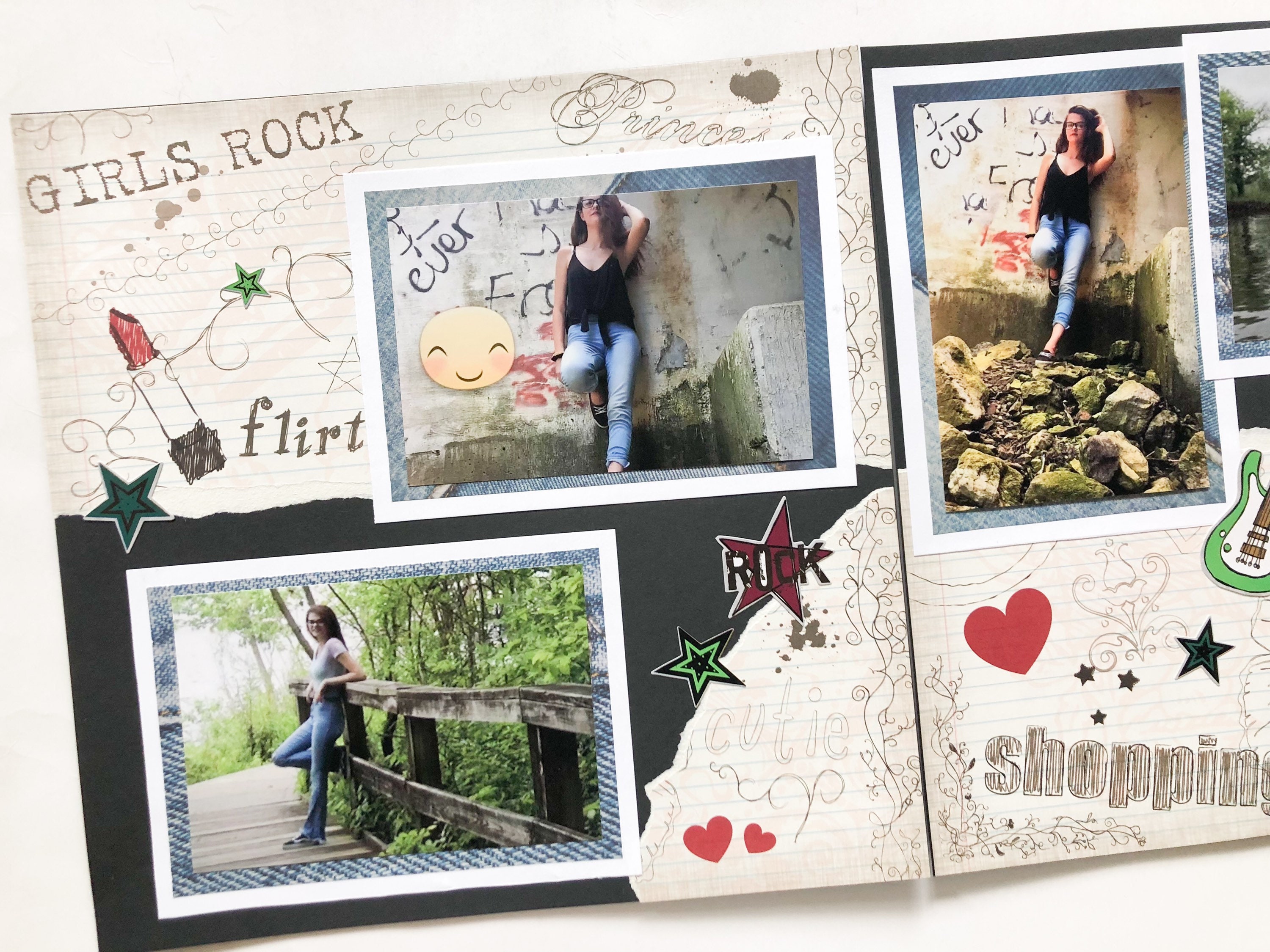 12 by 12 Premade Girl Scrapbook Layout Girl Scrapbook Pages Girls ...