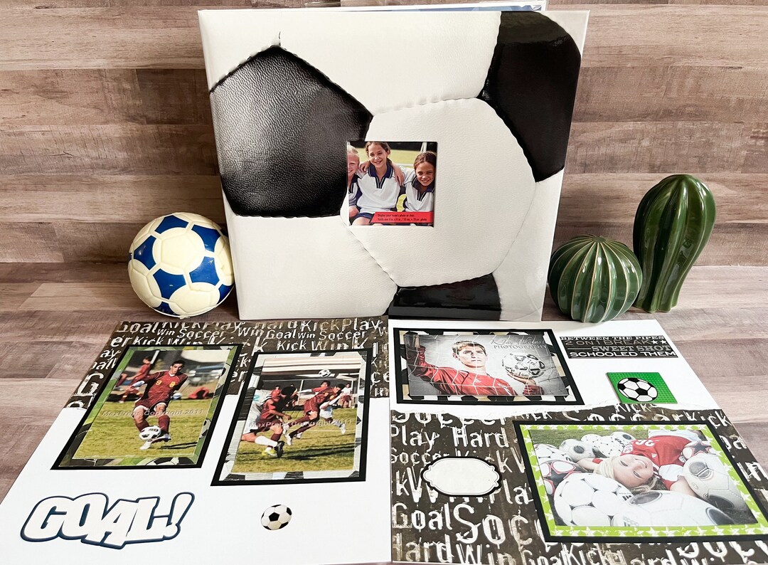 Soccer Scrapbook Album - Soccer Photo Album - 12 by 12 Premade Soccer ...