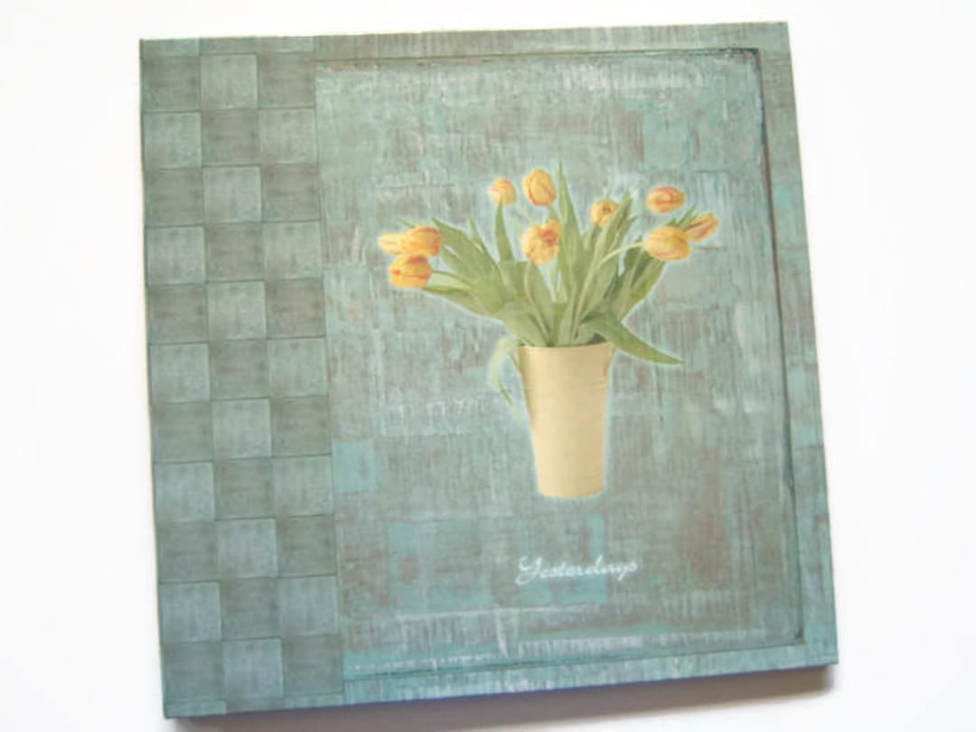 Green Flower Scrapbook Album - Green Photo Album - Flower Photo ...