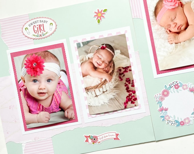 Baby Girl Scrapbook Layout - Baby Girl Scrapbook Pages - Baby Girl ...