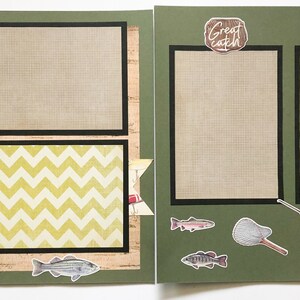 Premade Fishing Scrapbook Pages - Fishing Scrapbook Layouts - Premade ...