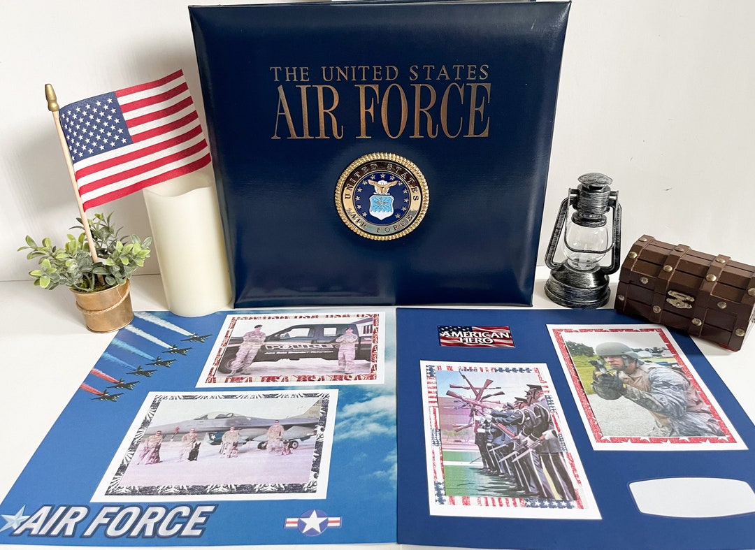 Air Force Scrapbook Album - 12 by 12 Air Force Album - Premade Air ...