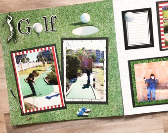 Golf Scrapbook Pages Dad Scrapbook Layout Premade Sports | Etsy