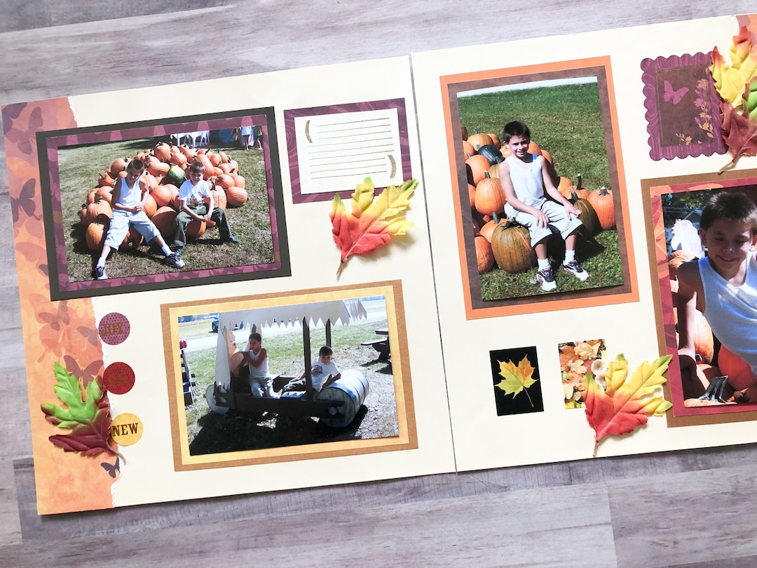 Fall Scrapbook Pages - Autumn Layouts - Premade Pumpkin Pages - Etsy