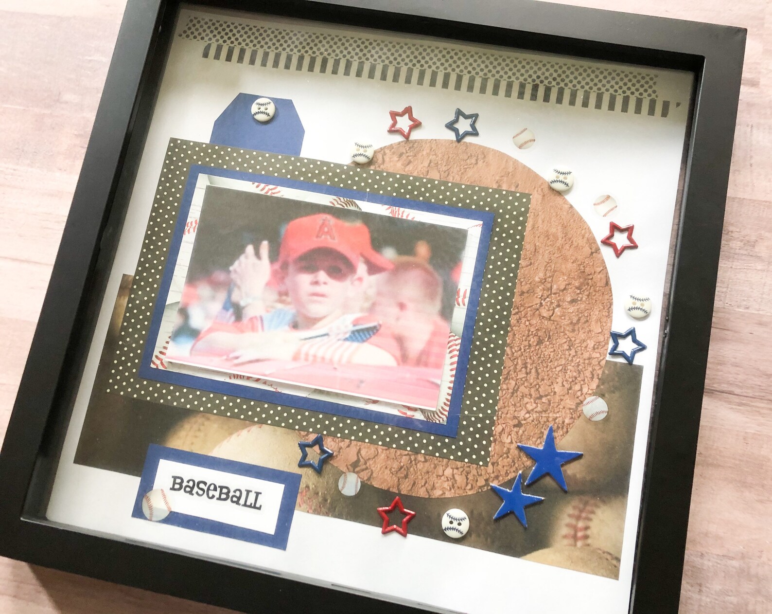 Baseball Shadow Box Layout Baseball Gift 12 by 12 Baseball - Etsy