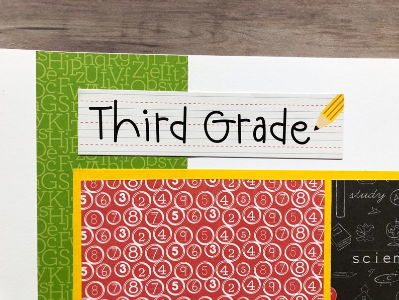 Third Grade Scrapbook Pages Back to School Layout Premade Third Grade ...