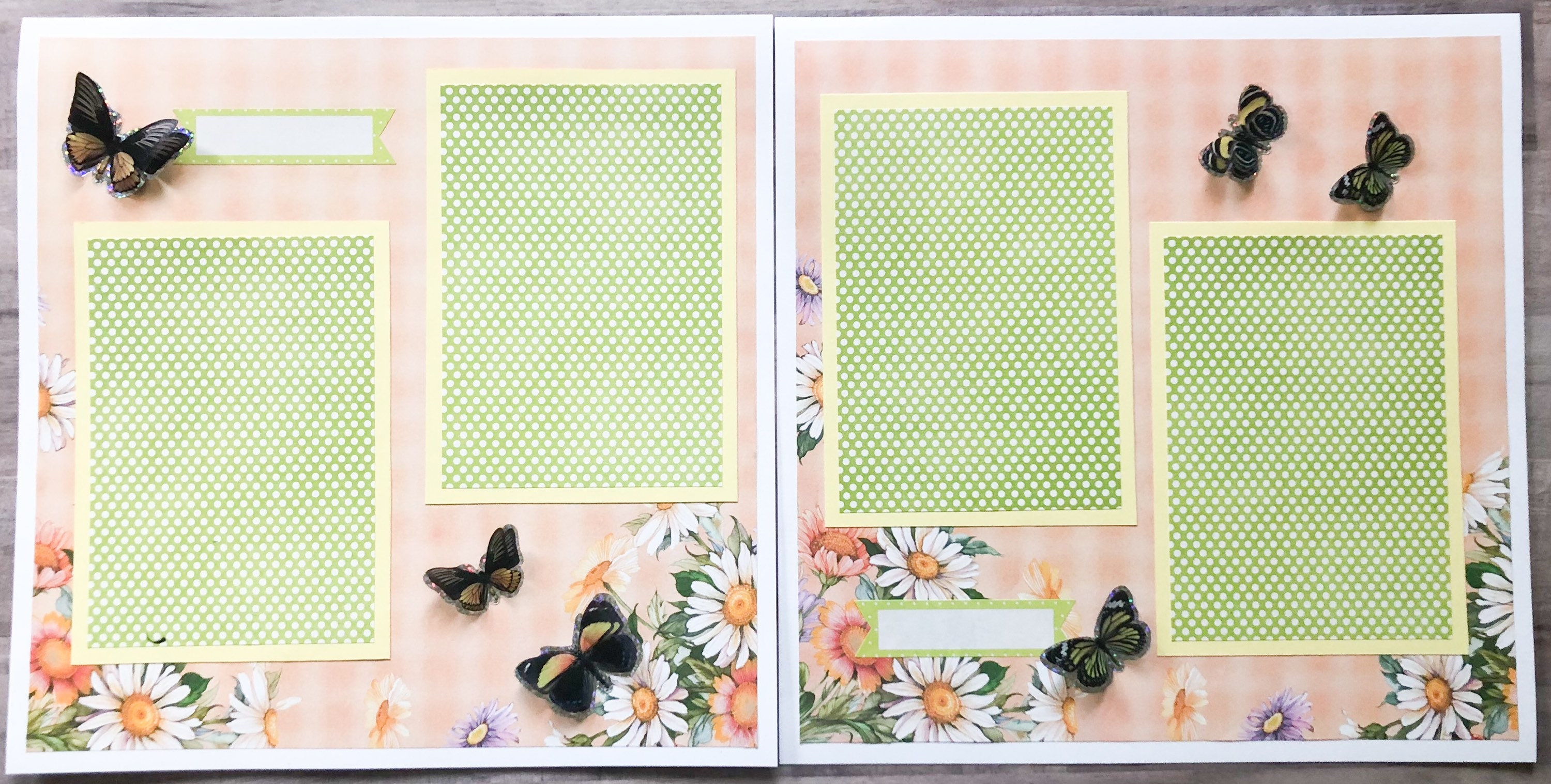 Butterfly Scrapbook Layouts 12 by 12 Family Scrapbook Pages - Etsy