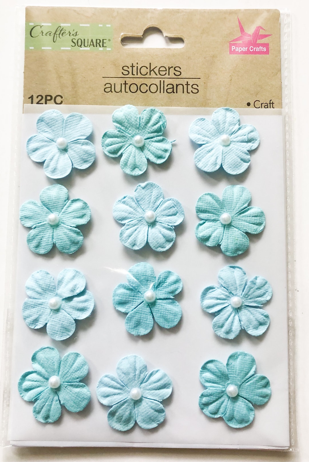 Turquoise Blue Flower Stickers - Scrapbooking Supplies - Flower ...
