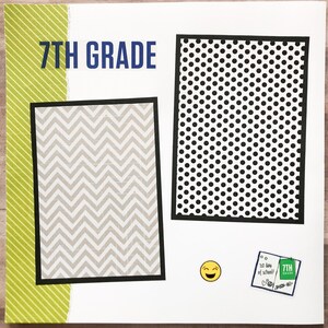 Seventh Grade Scrapbook Pages - Back to School Layout - Premade Seventh ...