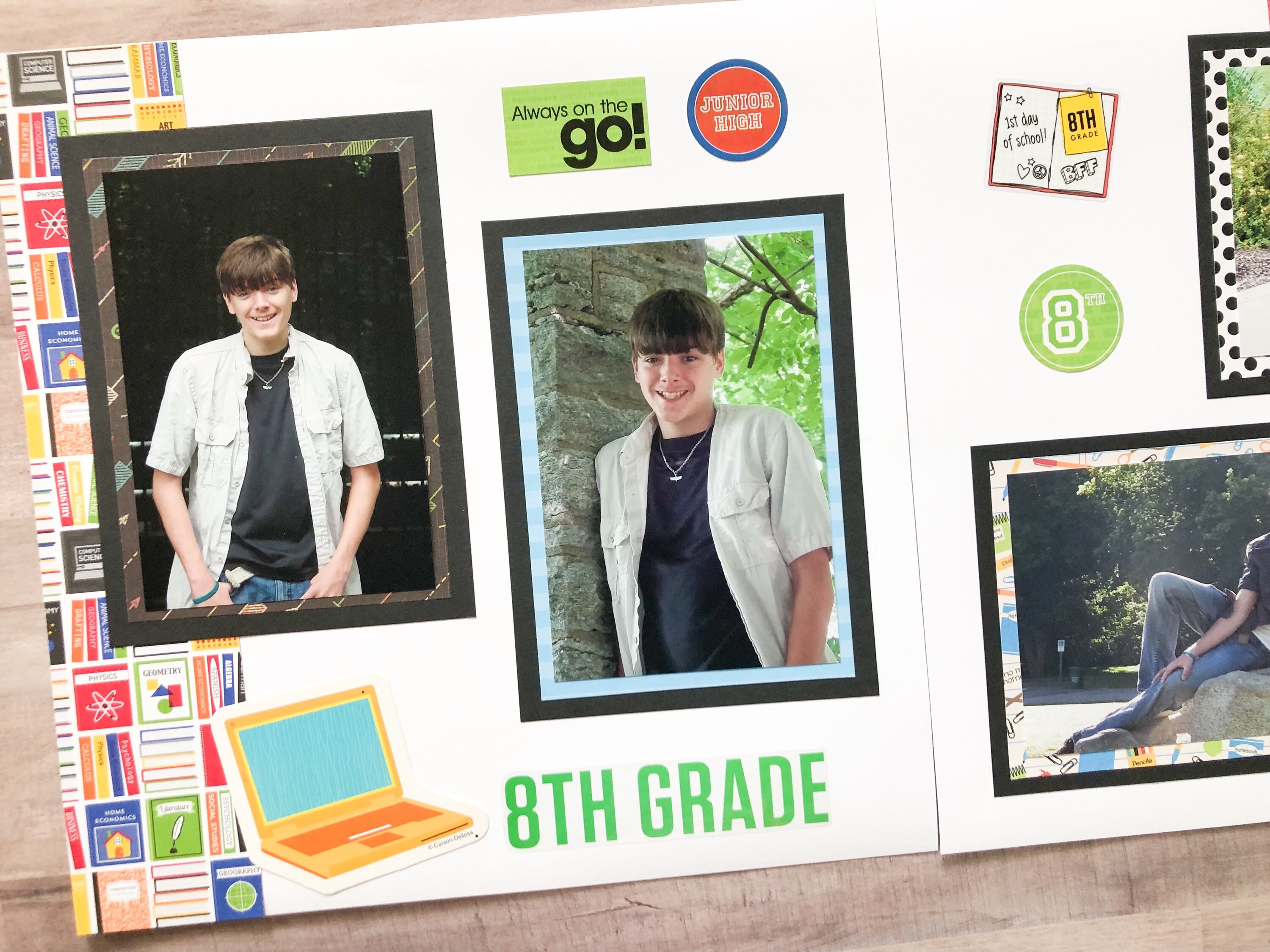 Eighth Grade Scrapbook Pages Back to School Layout Premade Eighth Grade ...