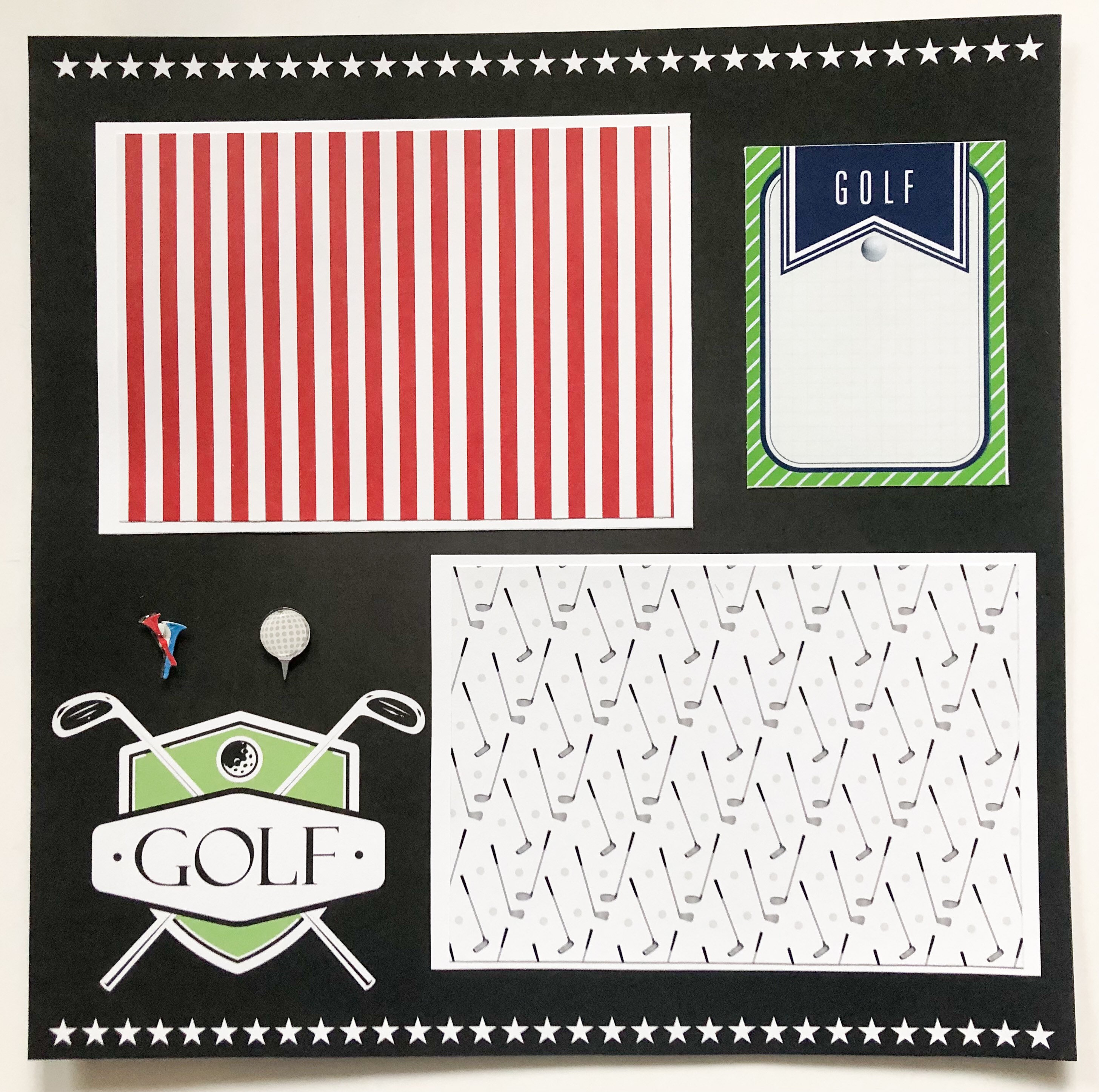 Golf Scrapbook Pages- Dad Scrapbook Layout - Premade Sports Pages - Etsy