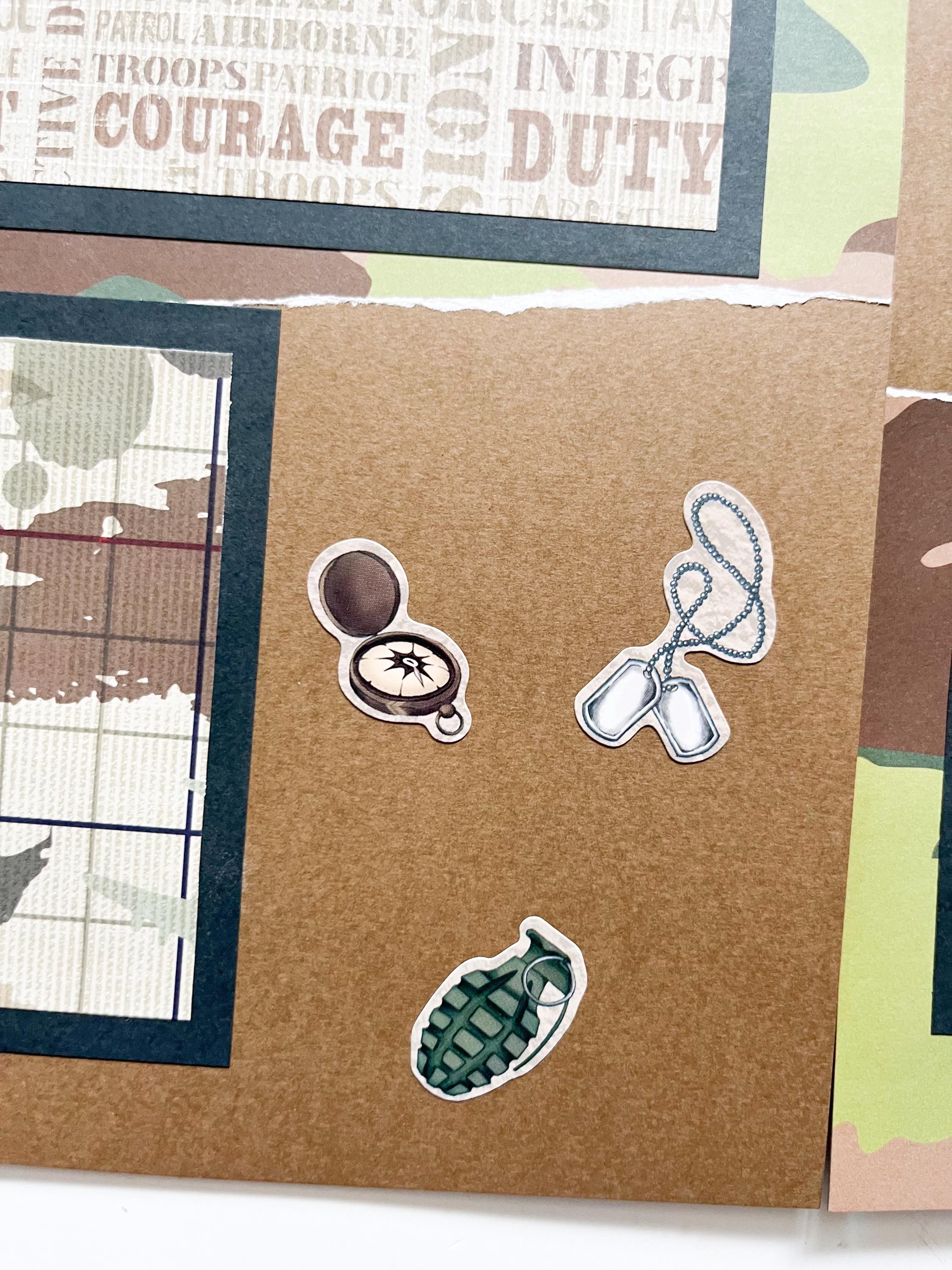 Army Scrapbook Pages - Premade Army Layout - Military Pages - Etsy
