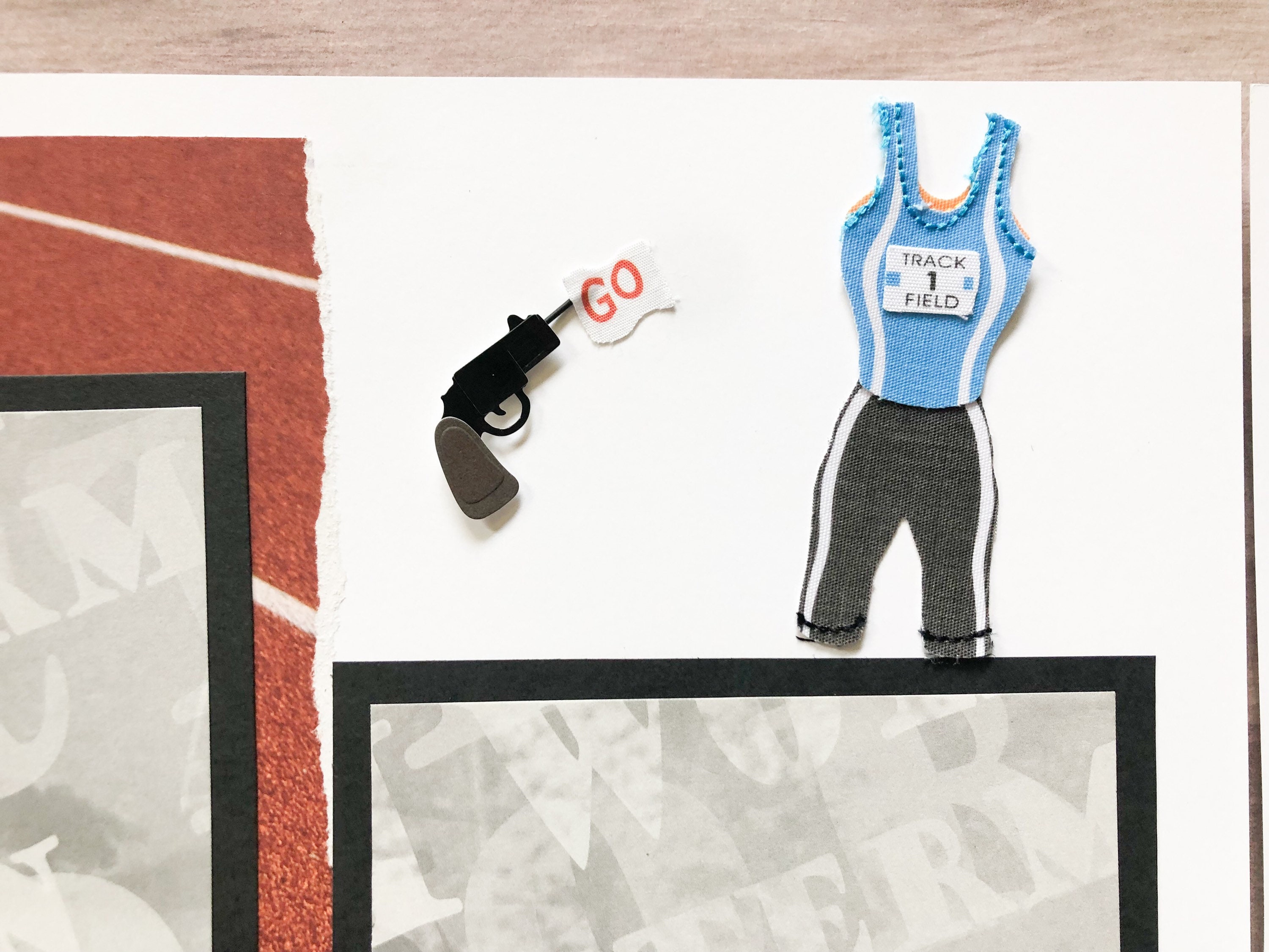 Track Scrapbook Layout - Premade Running Track Layouts - 12 by 12 ...