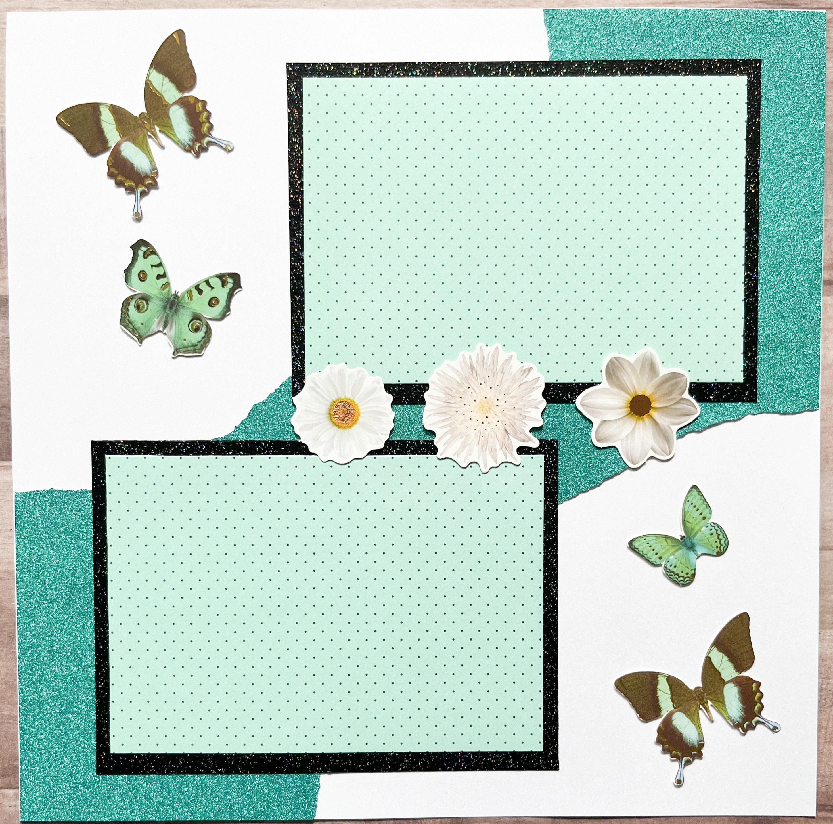 Butterfly Scrapbook Layouts - 12 by 12 Family Scrapbook Pages - Premade ...