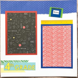 Fourth Grade Scrapbook Pages - Back to School Layout - Premade Fourth ...