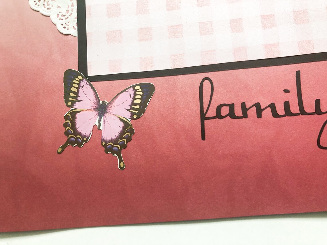 Premade Pink Family Scrapbook Pages Pink Scrapbook Layouts - Etsy