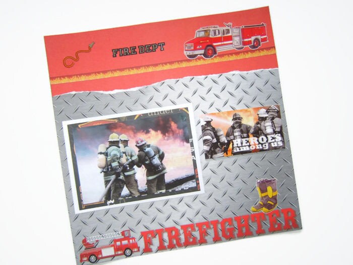 Father’s Day Gift Idea - Fireman Scrapbook Pages - Shadow Box ...