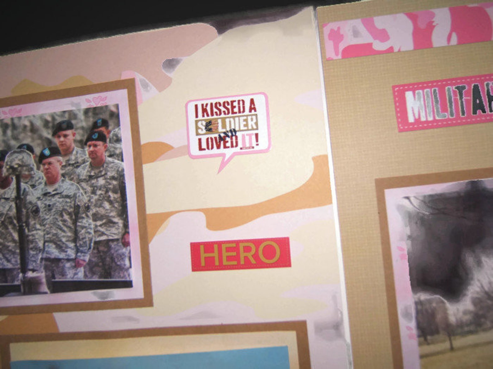 Army Camo Scrapbook Layout Army Wife Pages Military Wife - Etsy