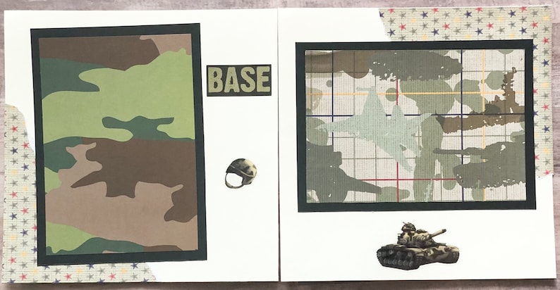 Army Scrapbook Album - Premade 8 by 8 Army Scrapbook - Military Album ...