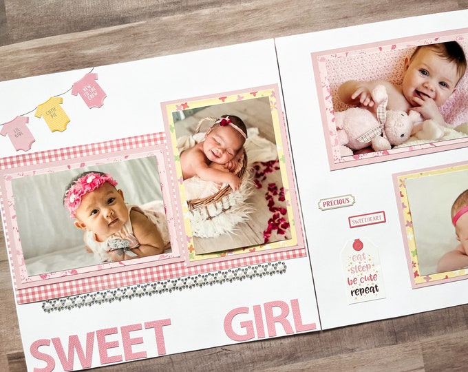 Baby Girl Scrapbook Layout - Baby Girl Scrapbook Pages - Baby Girl ...