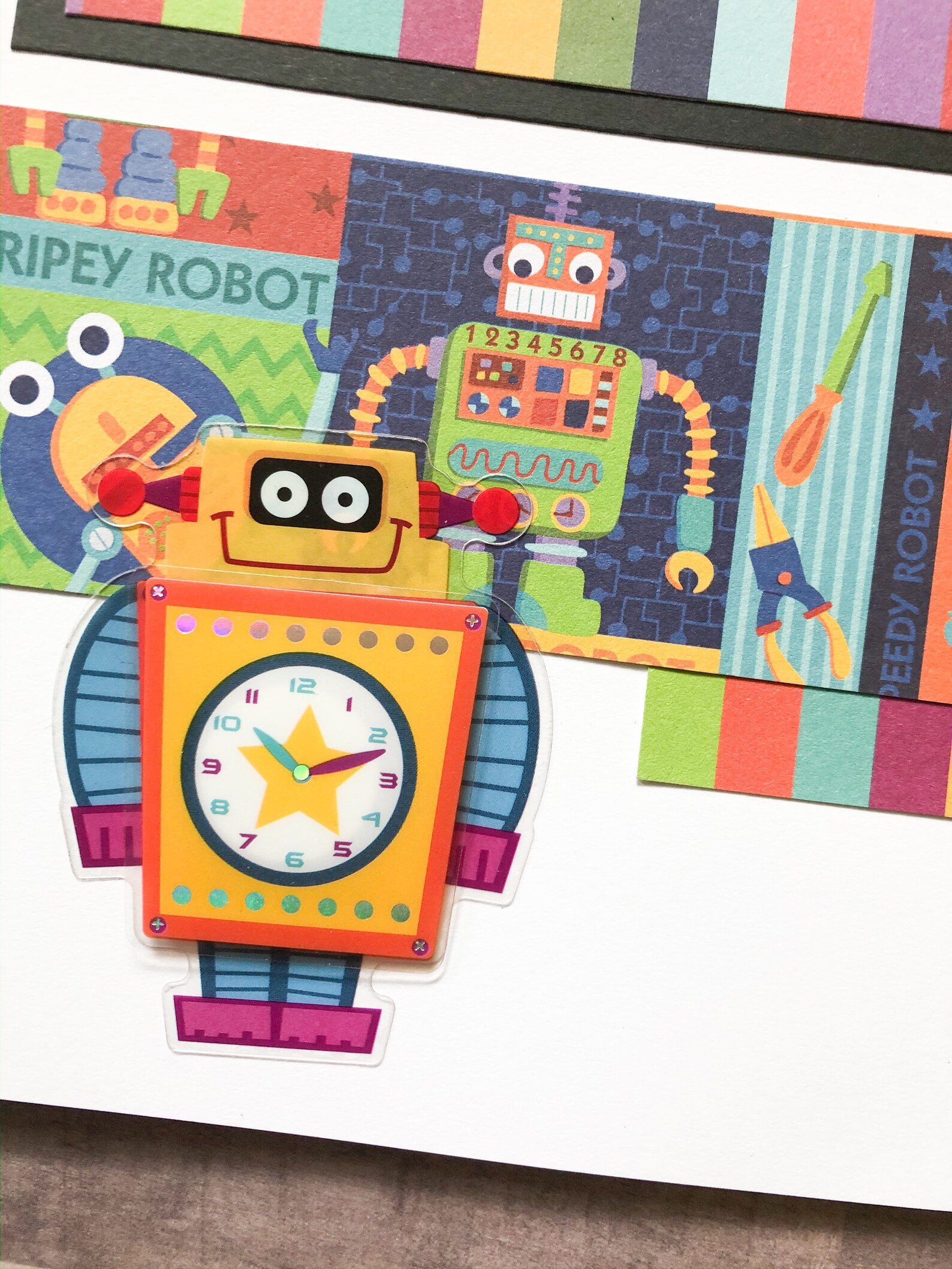 Robot Scrapbook Layout - Boy Scrapbook Pages - Halloween Premade ...