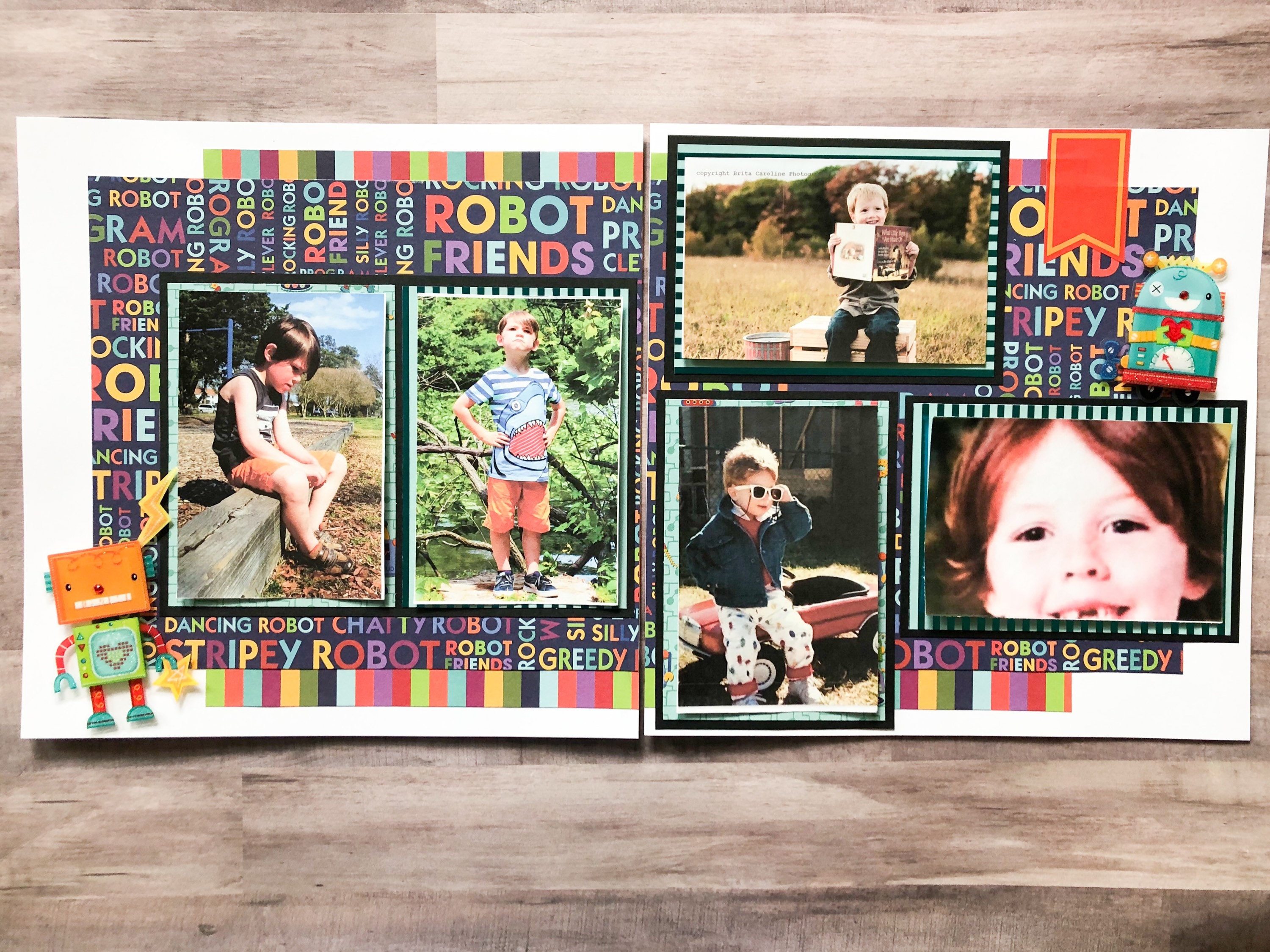 Robot Pages - Robot Scrapbook Layout - Boy Scrapbook Pages - Halloween ...