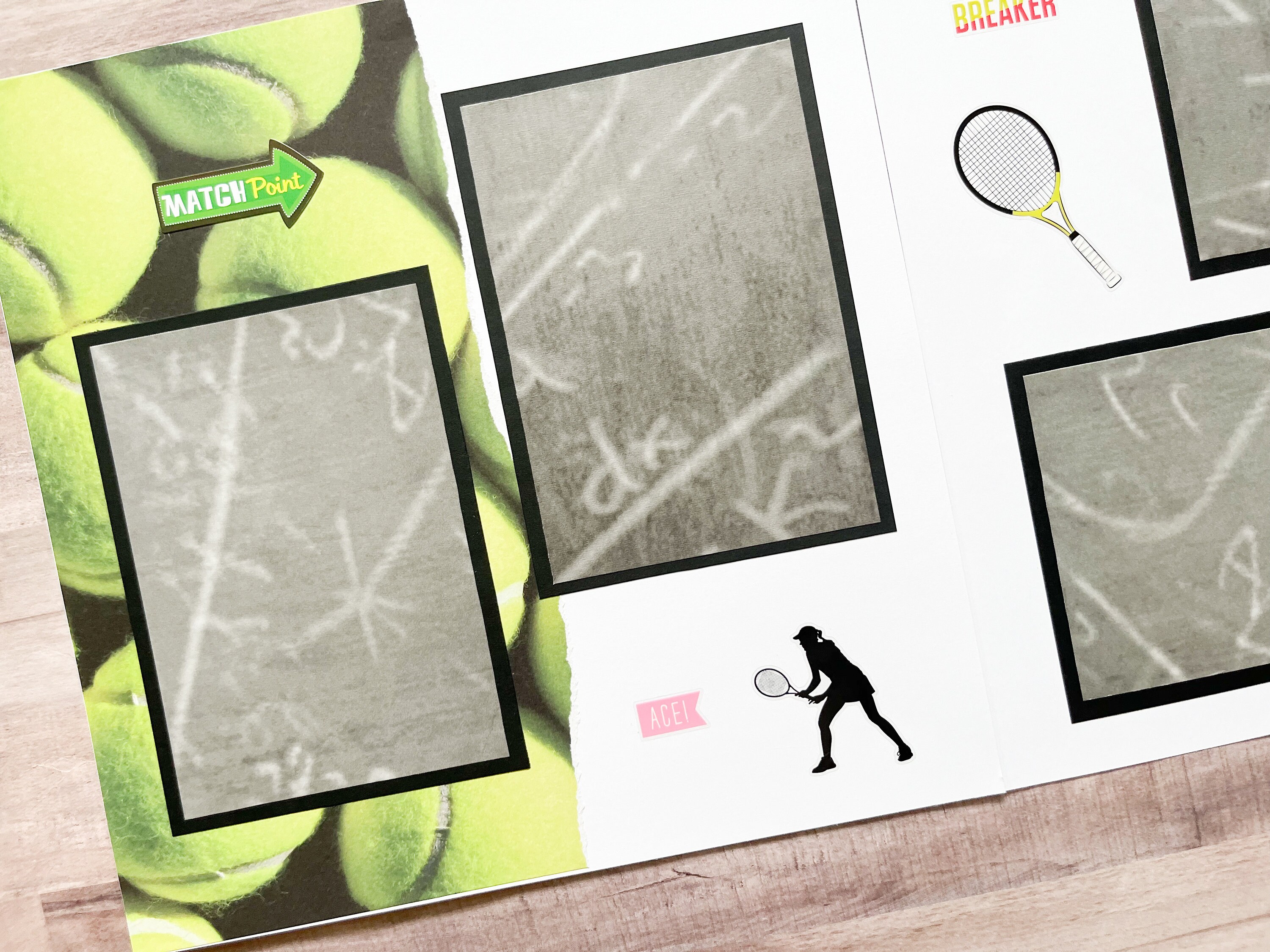 Tennis Scrapbook Layouts - Tennis Scrapbook Layout - Premade Sports ...