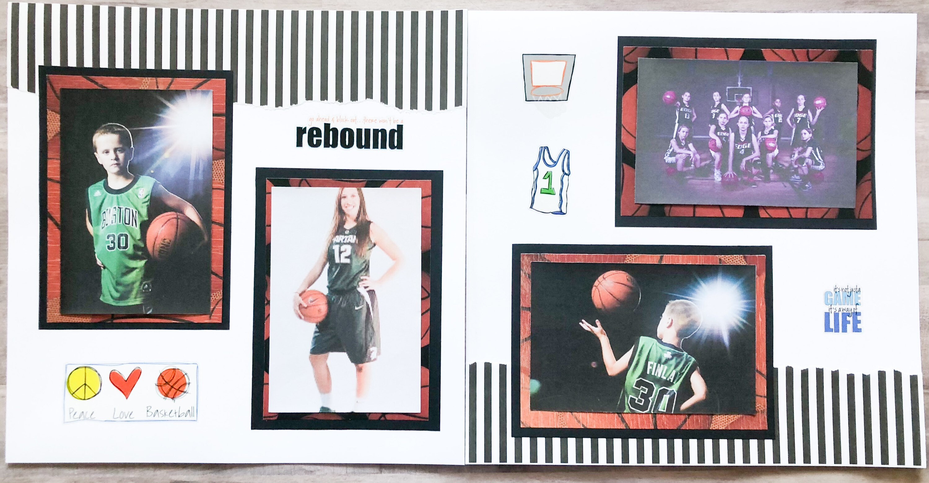 Premade Basketball Scrapbook Pages Basketball Layouts 12 by 12 Premade ...