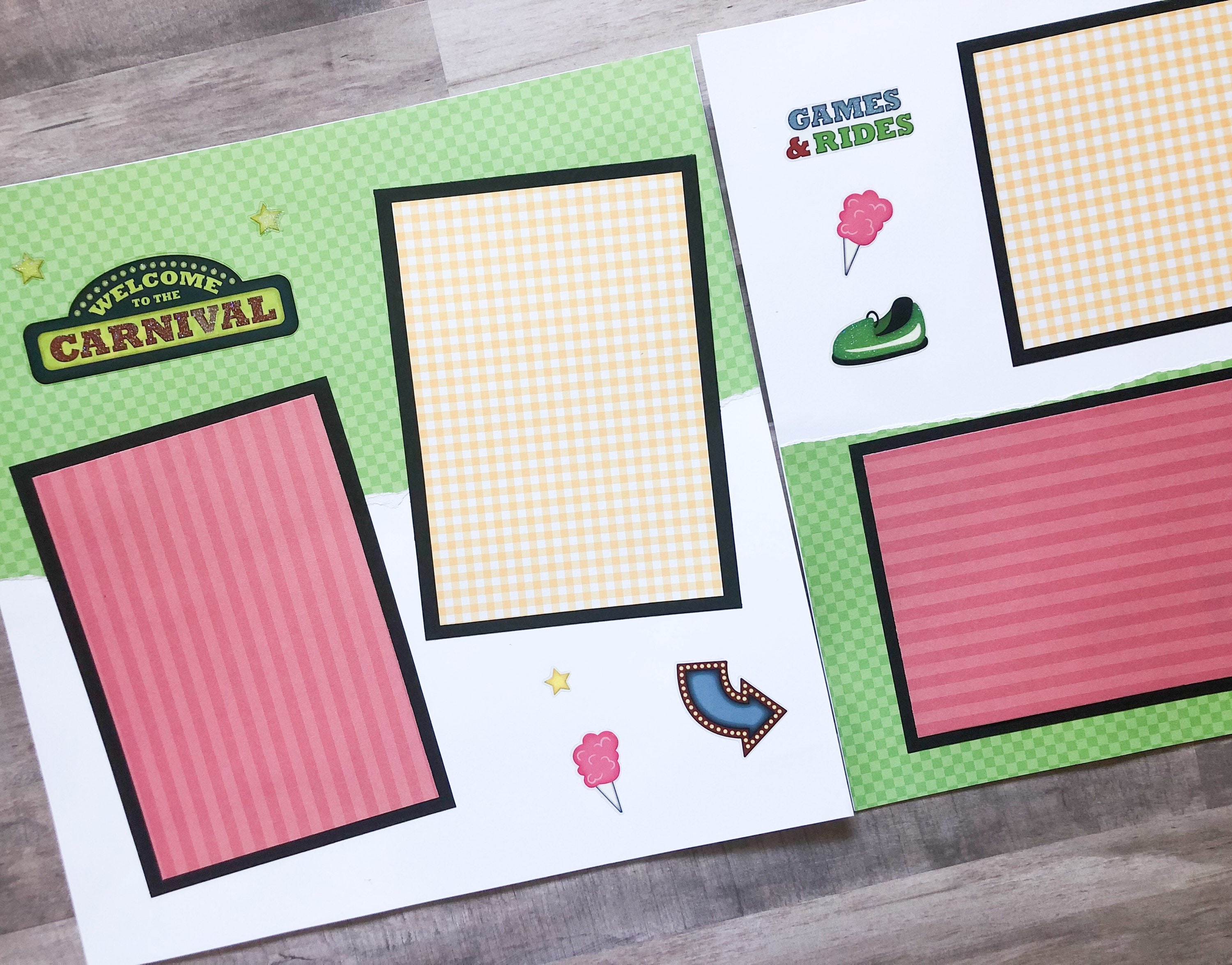 Carnival Scrapbook Pages Birthday Scrapbook Pages Carnival Layouts - Etsy