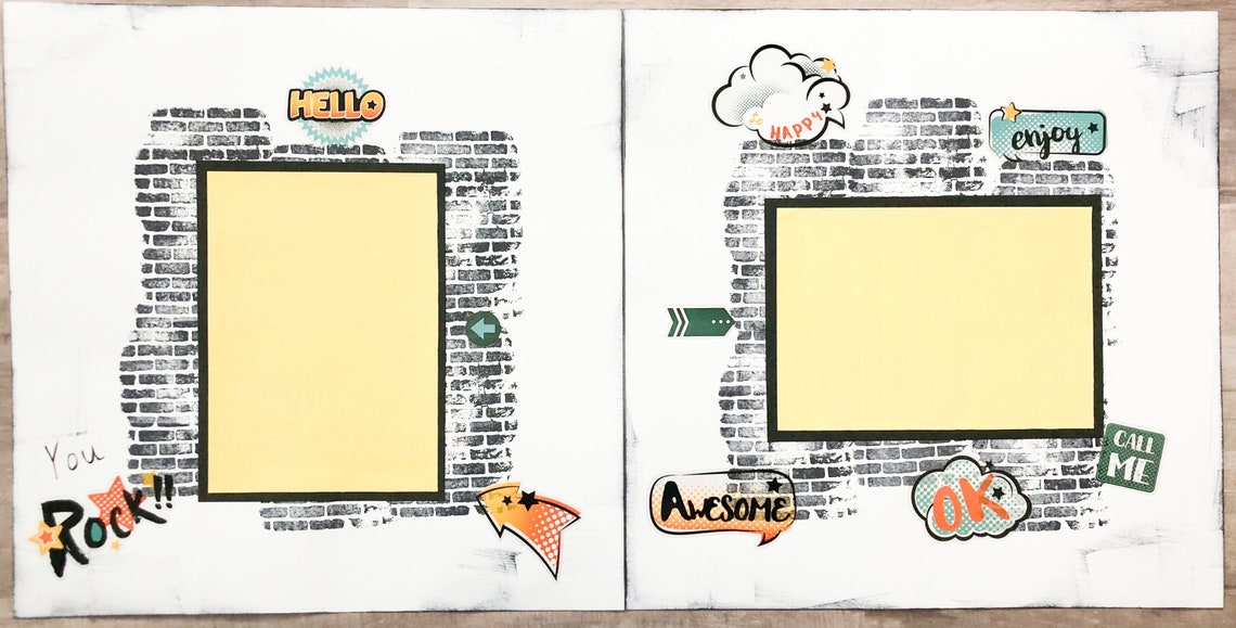 Premade Hero Scrapbook Layout - Boy Scrapbook Pages - Girl Layout- 12 ...