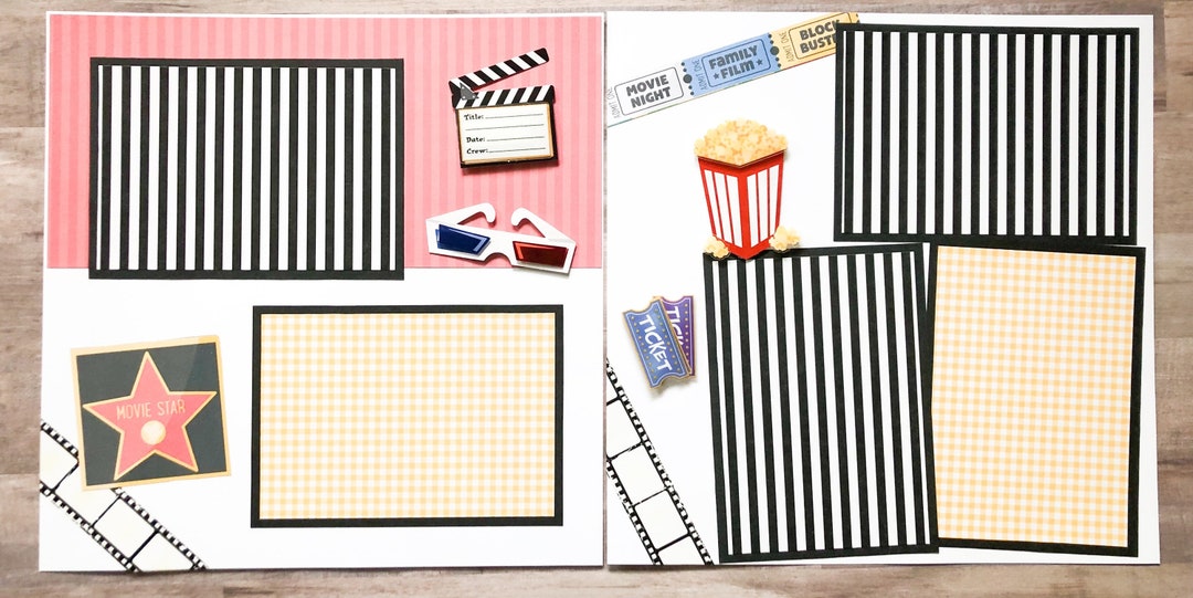 Movie Scrapbook Pages - Scrapbook Premade Pages - Premade Movie Layouts ...