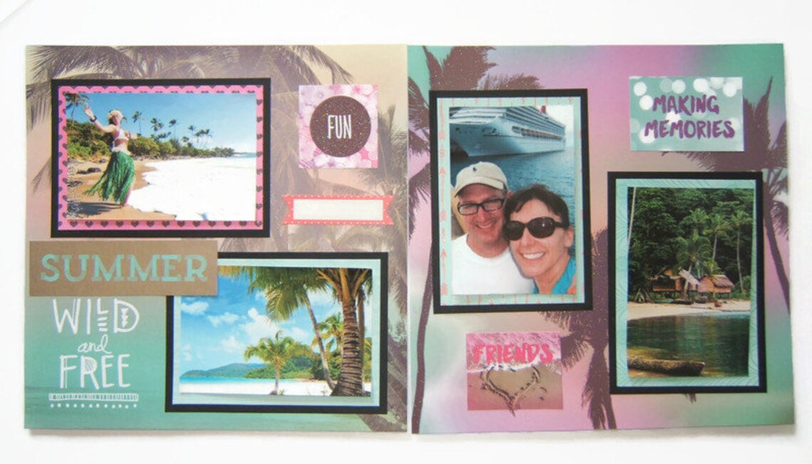 Summer Vacation Scrapbook Layouts Premade Summer Pages - Etsy
