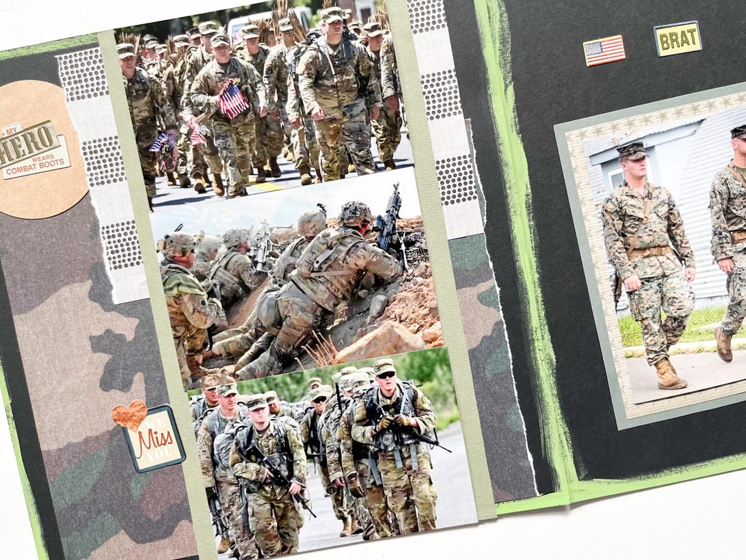 Premade Army Scrapbook Pages - Army Layouts - Military Pages - Etsy