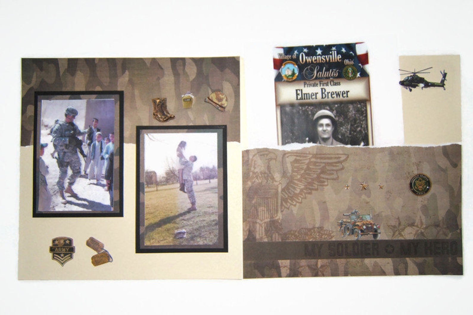 Army Scrapbook Layout - Army Pages - Military Pages - Military Premade ...