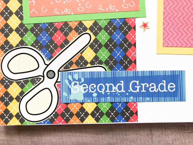 Second Grade Scrapbook Pages Back to School Layout Premade - Etsy