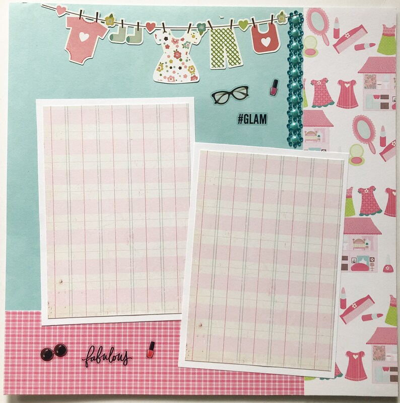 Premade Dress up Scrapbook Layout - Girl Scrapbook Layouts - Girl Dress ...