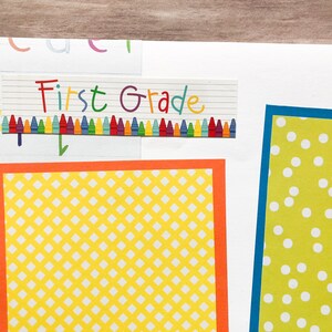 First Grade Scrapbook Pages - Back to School Layout - Premade First ...