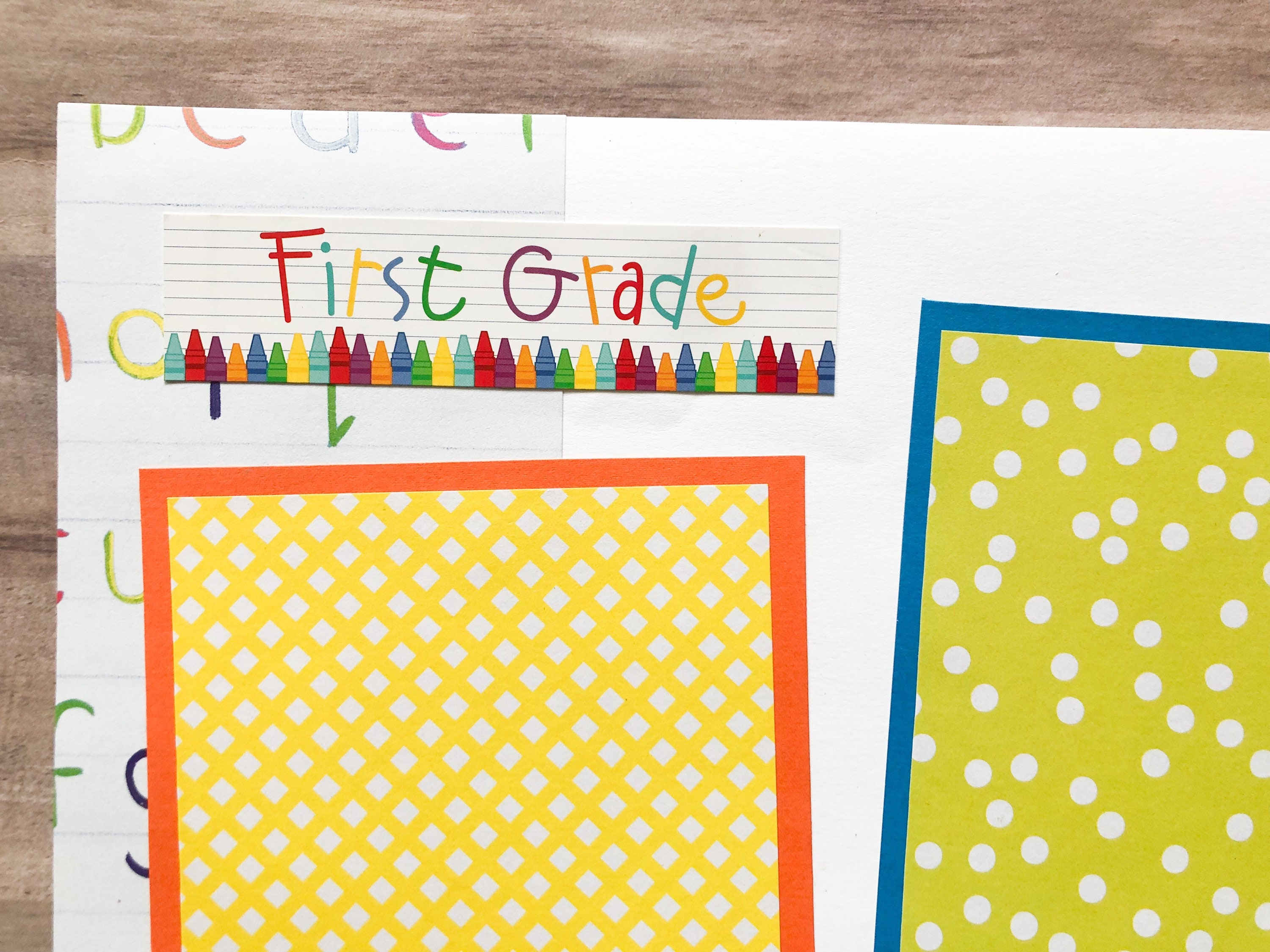 First Grade Scrapbook Pages - Back to School Layout - Premade First ...