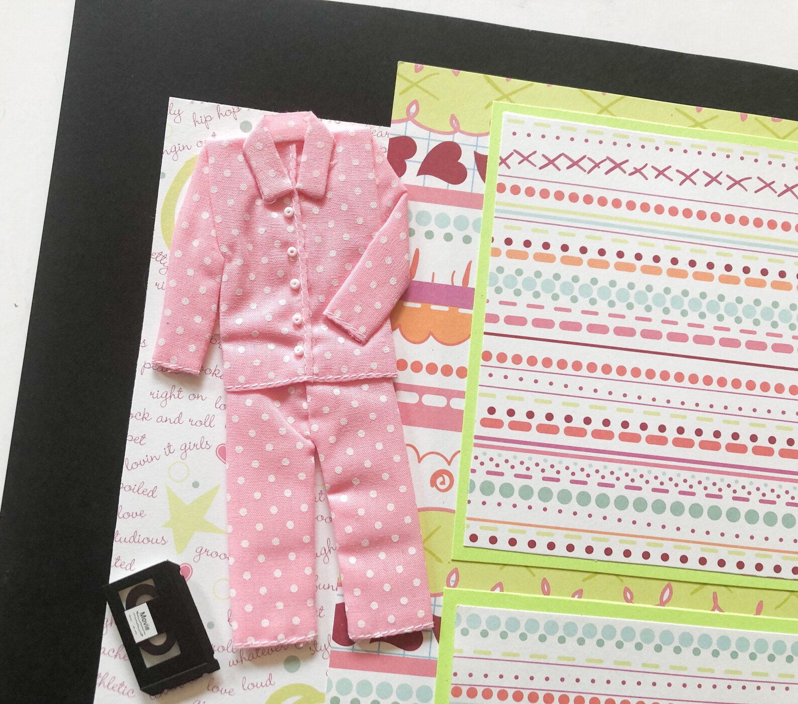 Pajama Party Scrapbook Layout Girl Scrapbook Pages Pajama - Etsy