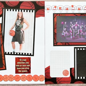 12 by 12 Premade Basketball Layouts Basketball Scrapbook Pages Premade ...