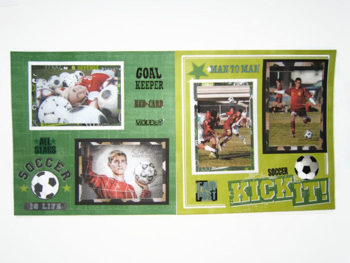 Soccer Pages Soccer Scrapbook Pages Premade Soccer Layouts | Etsy
