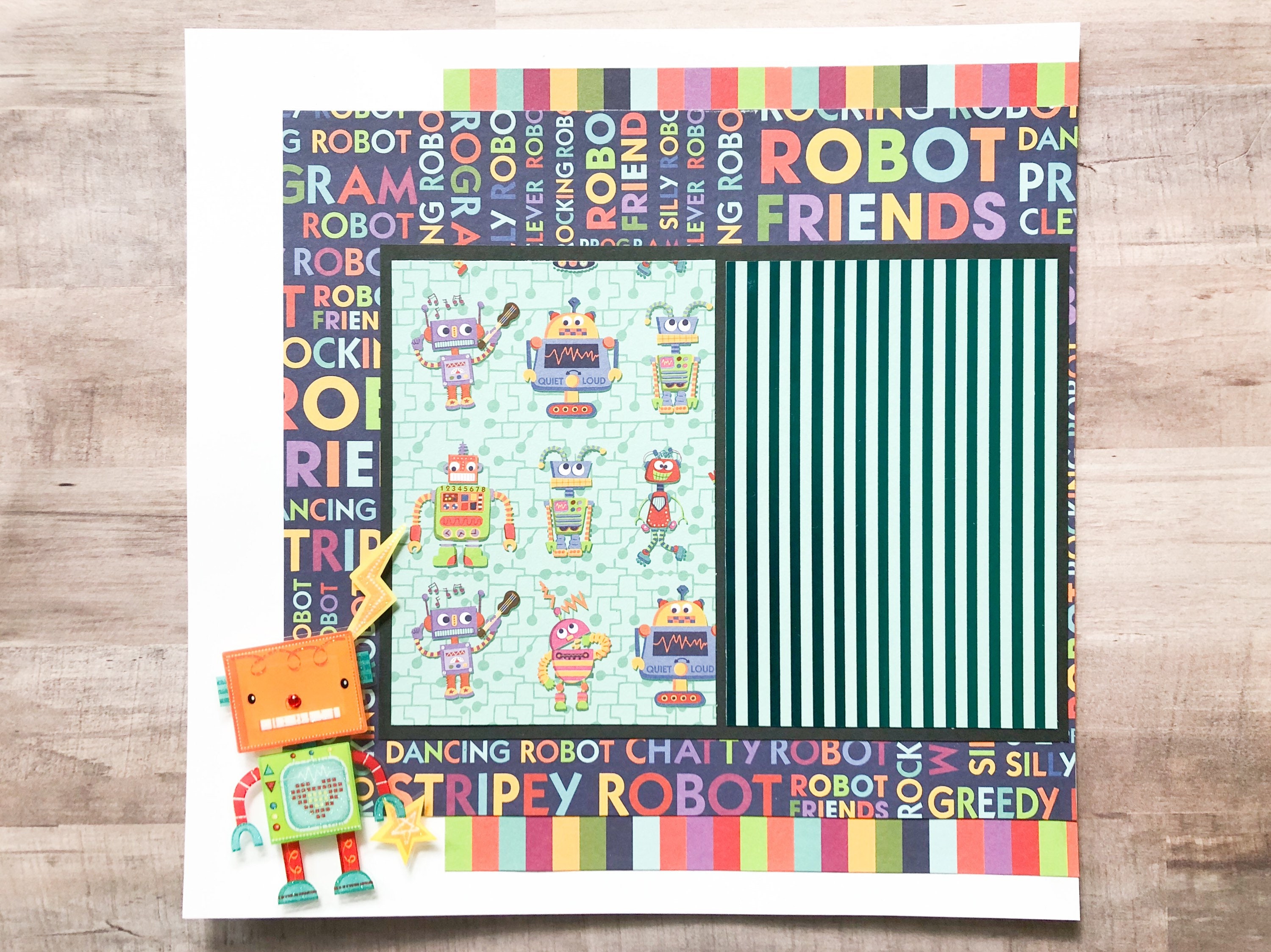 Robot Pages Robot Scrapbook Layout Boy Scrapbook Pages - Etsy
