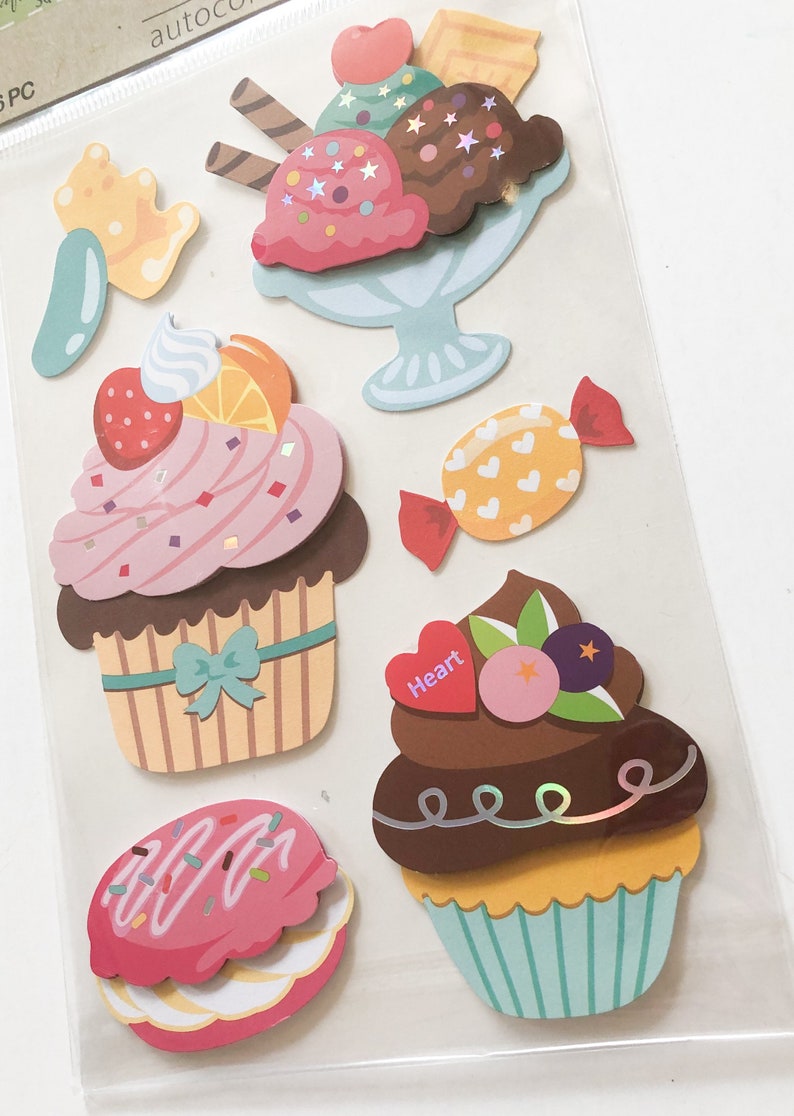 Cupcake Stickers Scrapbooking Supplies Cupcake Embellishments Baking ...