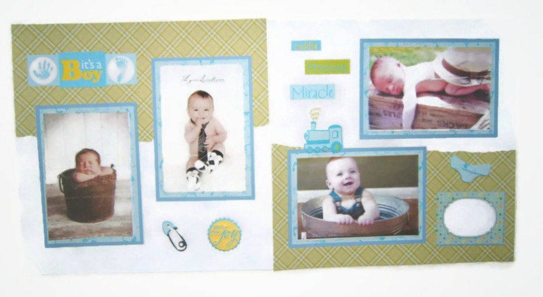 Baby Boy Scrapbook Layout - Baby Boy Scrapbook Pages - Baby Boy Pages ...